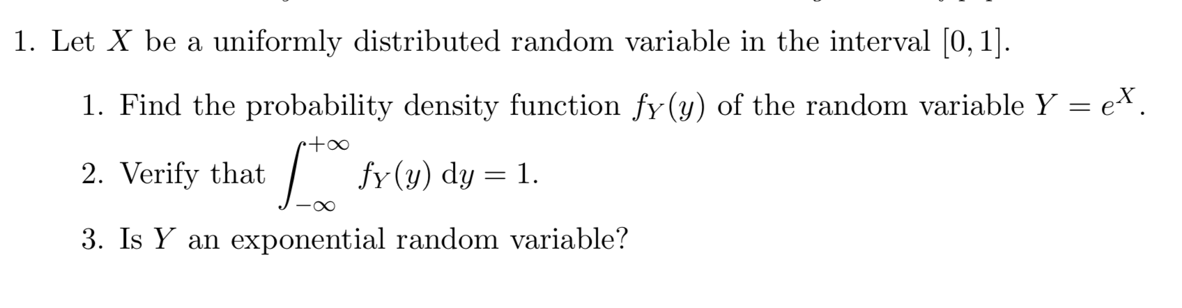 Solved 1. Let X be a uniformly distributed random variable | Chegg.com