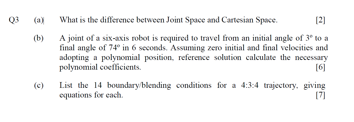 Solved (a) What is the difference between Joint Space and | Chegg.com