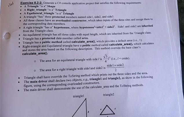 Solved Exercise 82-2: Generate a C# console application | Chegg.com