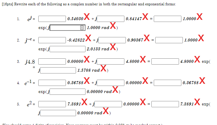 Solved [16pts] Rewrite each of the following as a complex | Chegg.com