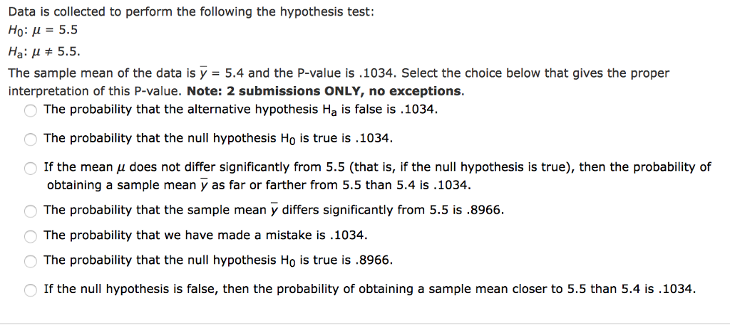 Solved Data is collected to perform the following the | Chegg.com