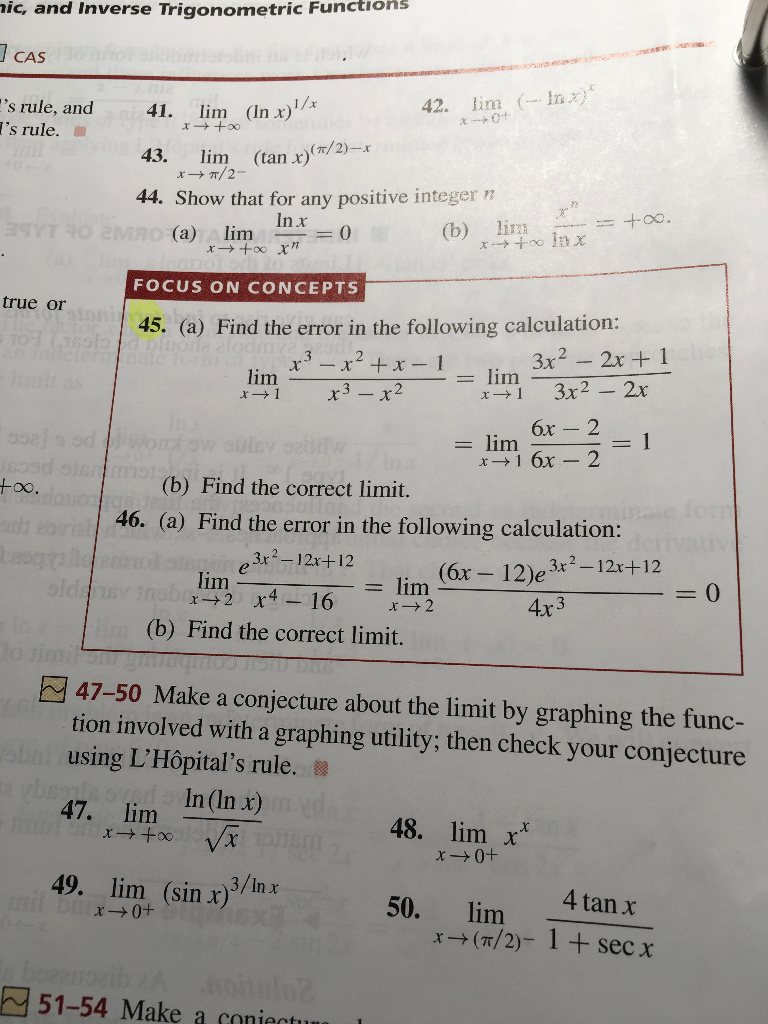 Solved ic, and Inverse Trigonometric Functions CAS 42 lim | Chegg.com