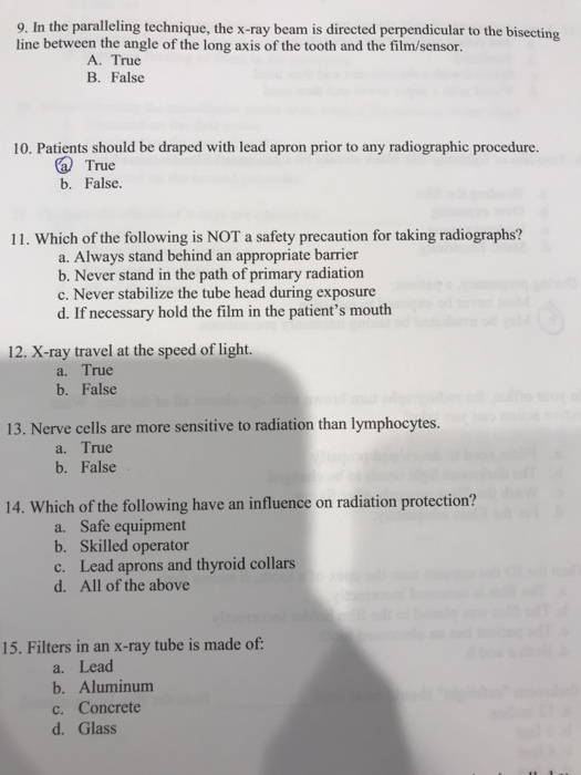 Solved 9. In the paralleling technique, the x-ray beam is | Chegg.com