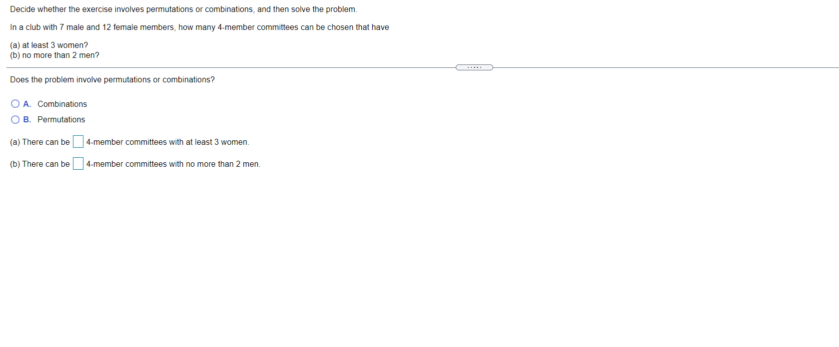 Solved Decide whether the exercise involves permutations or | Chegg.com