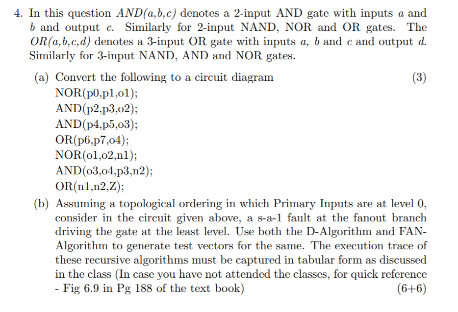 Solved 4. In this question AND(a,b,c) denotes a 2-input AND | Chegg.com
