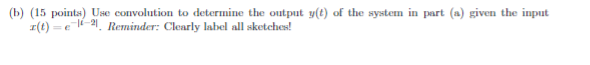 a) (15 points) A continuous-time LTI system with | Chegg.com