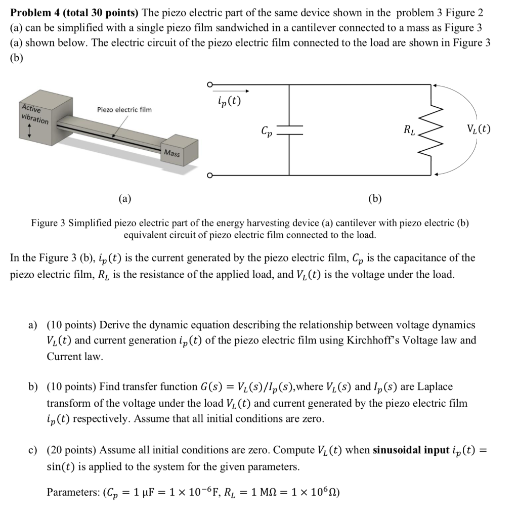 Solved Problem 4 (total 30 points) The piezo electric part | Chegg.com