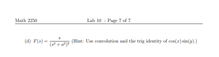 Solved 3. (Laplace Transforms Turn Convolution Into | Chegg.com