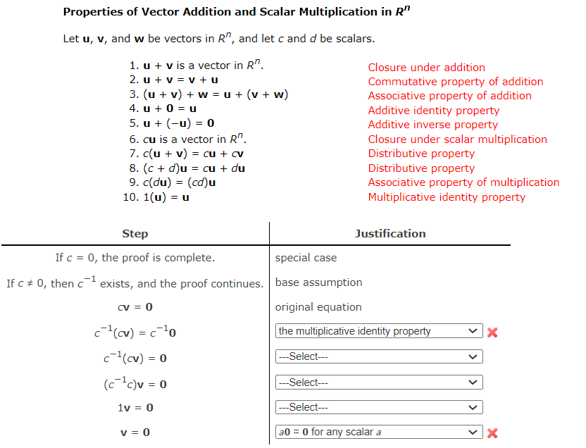 Solved Properties of Vector Addition and Scalar | Chegg.com