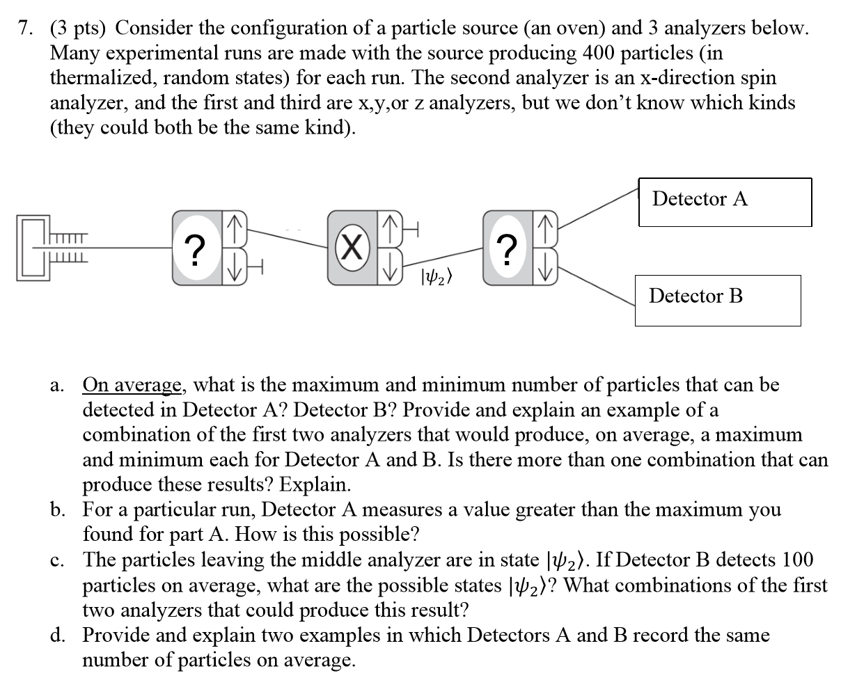 Solved 7. (3 pts) Consider the configuration of a particle | Chegg.com