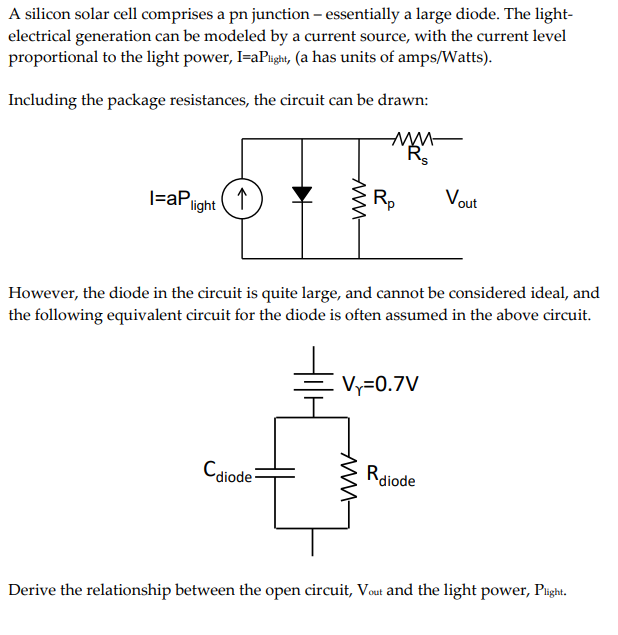 Solved A silicon solar cell comprises a pn junction - | Chegg.com