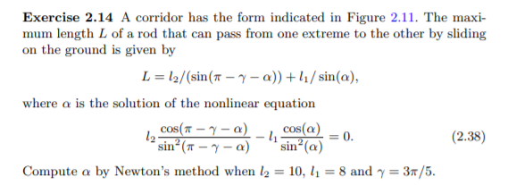 Solved Exercise 2.14 A corridor has the form indicated in | Chegg.com