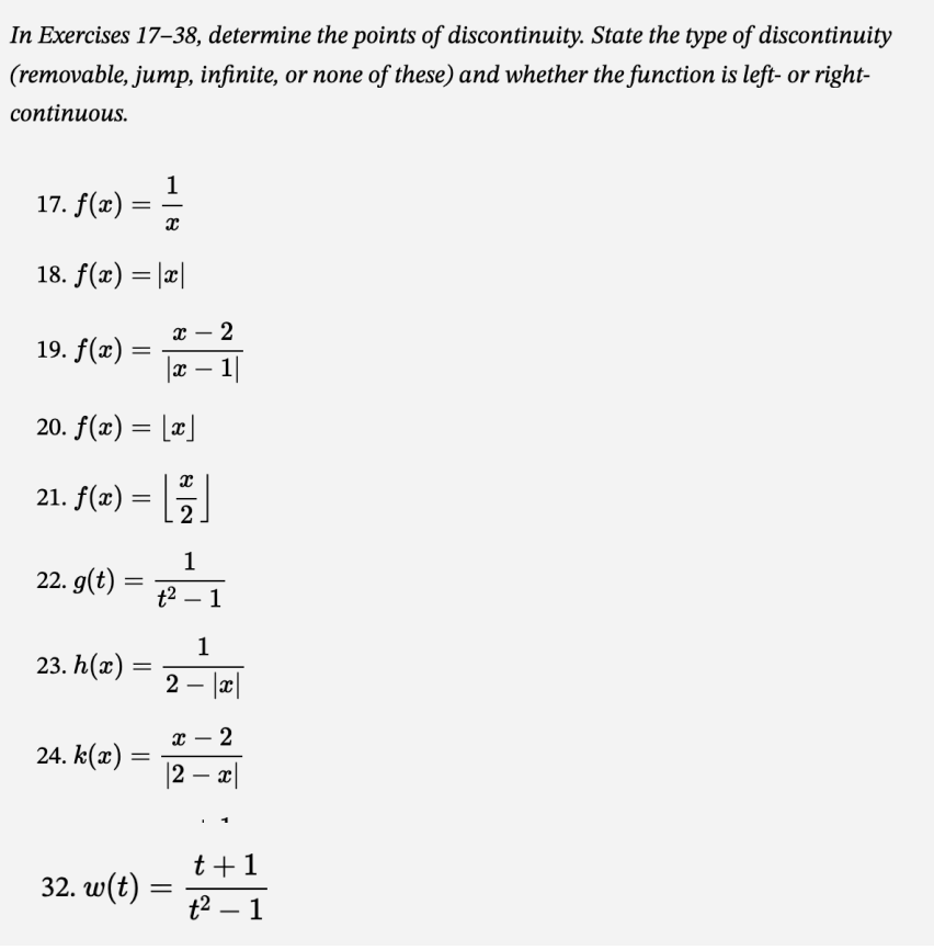 Solved In Exercises 17-38, determine the points of | Chegg.com