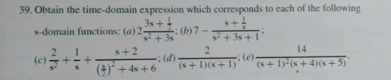 Solved 39. Obtain the time-domain expression which | Chegg.com