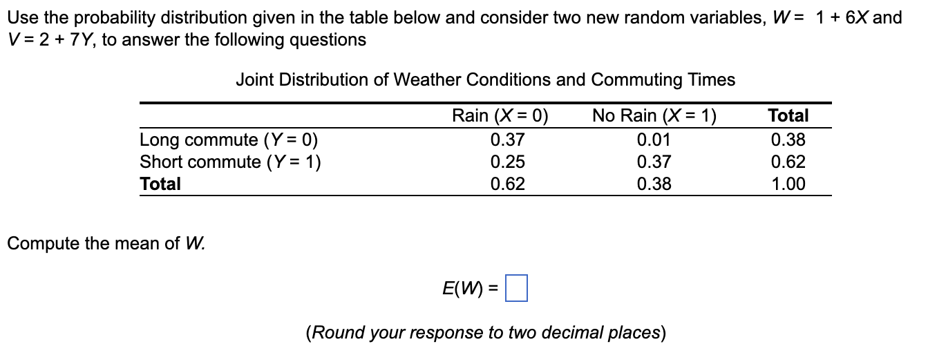 Solved Use the probability distribution given in the table | Chegg.com