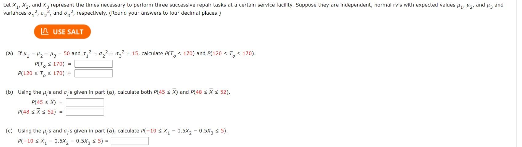 Solved variances σ12,σ22, and σ32, respectively. (Round your | Chegg.com