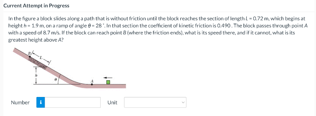 Solved In The Figure A Block Slides Along A Path That Is 