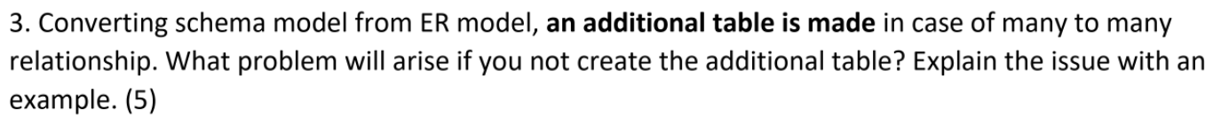 Solved 3. Converting schema model from ER model, an | Chegg.com