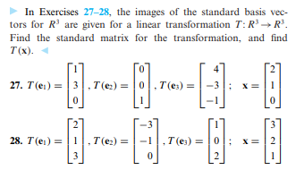 Solved In Exercises 27-28, the images of the standard basis | Chegg.com