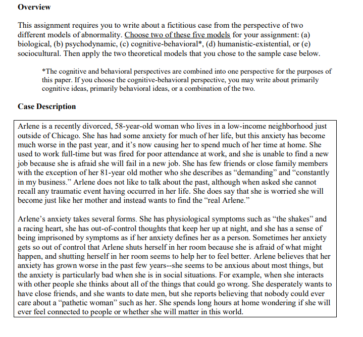 Solved Overview This assignment requires you to write about | Chegg.com