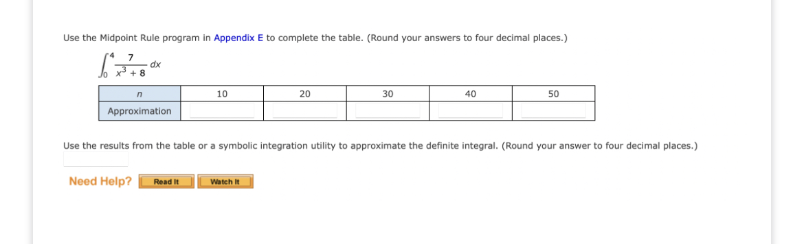 Solved Use the Midpoint Rule program in Appendix E to | Chegg.com