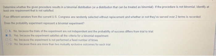 Solved Determine whether the given procedure results in a | Chegg.com