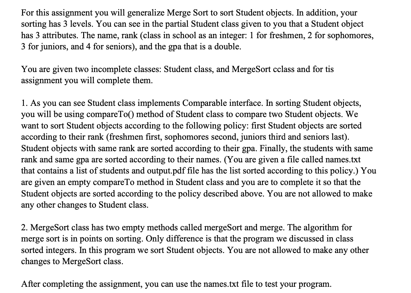 Using Java, solve the following 2 problems: Below is | Chegg.com