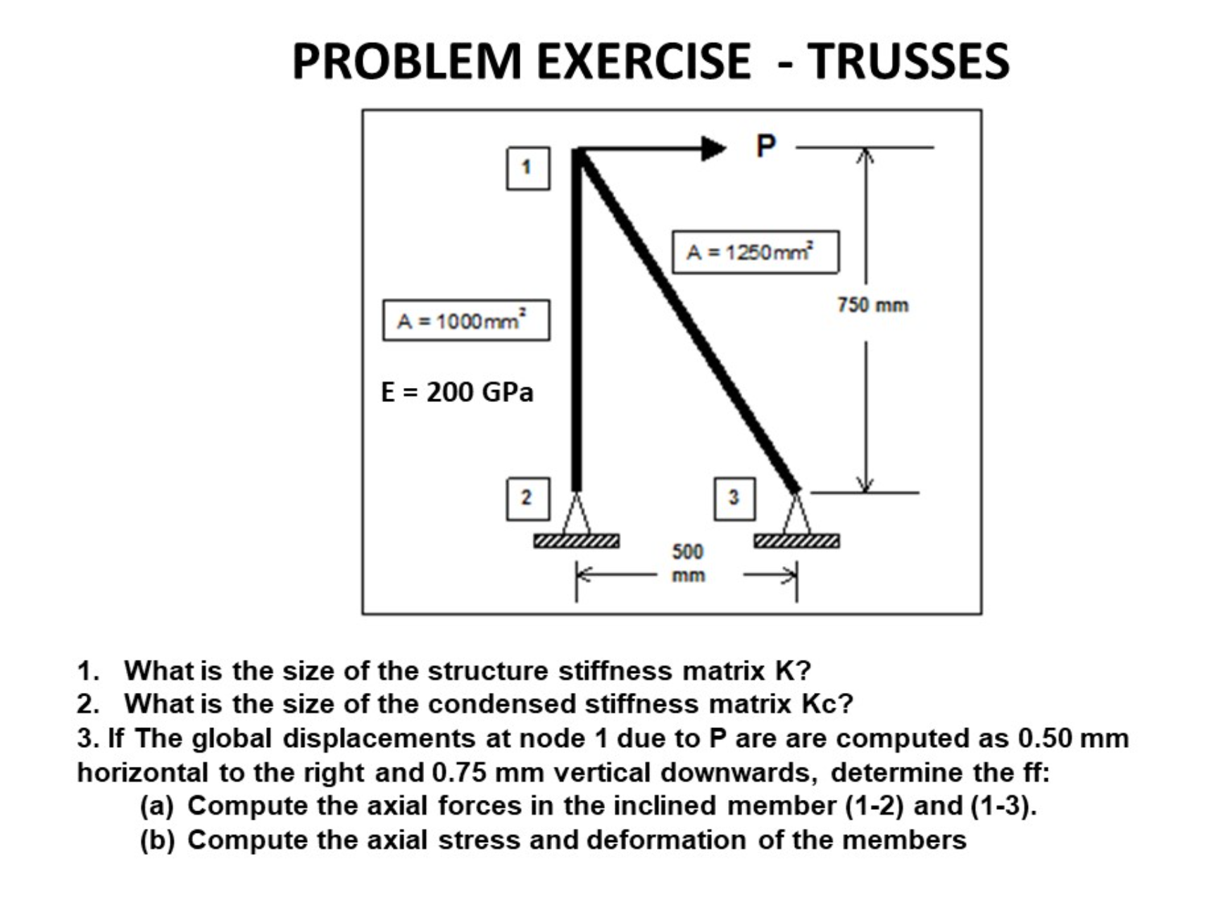 Solved PROBLEM EXERCISE - TRUSSES 1. What is the size of the | Chegg.com