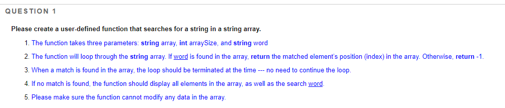 Solved QUESTION 1 Please create a user-defined function that | Chegg.com