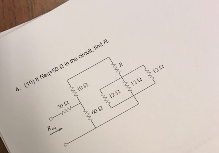 Solved If Req = 50 Ohm in the circuit, find R. | Chegg.com