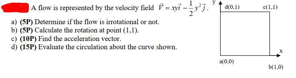 Solved A flow is represented by the velocity field V = xyi – | Chegg.com