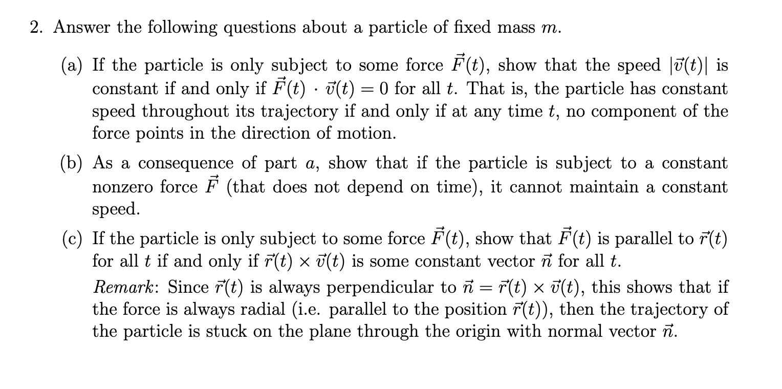 Solved 2. Answer the following questions about a particle of | Chegg.com