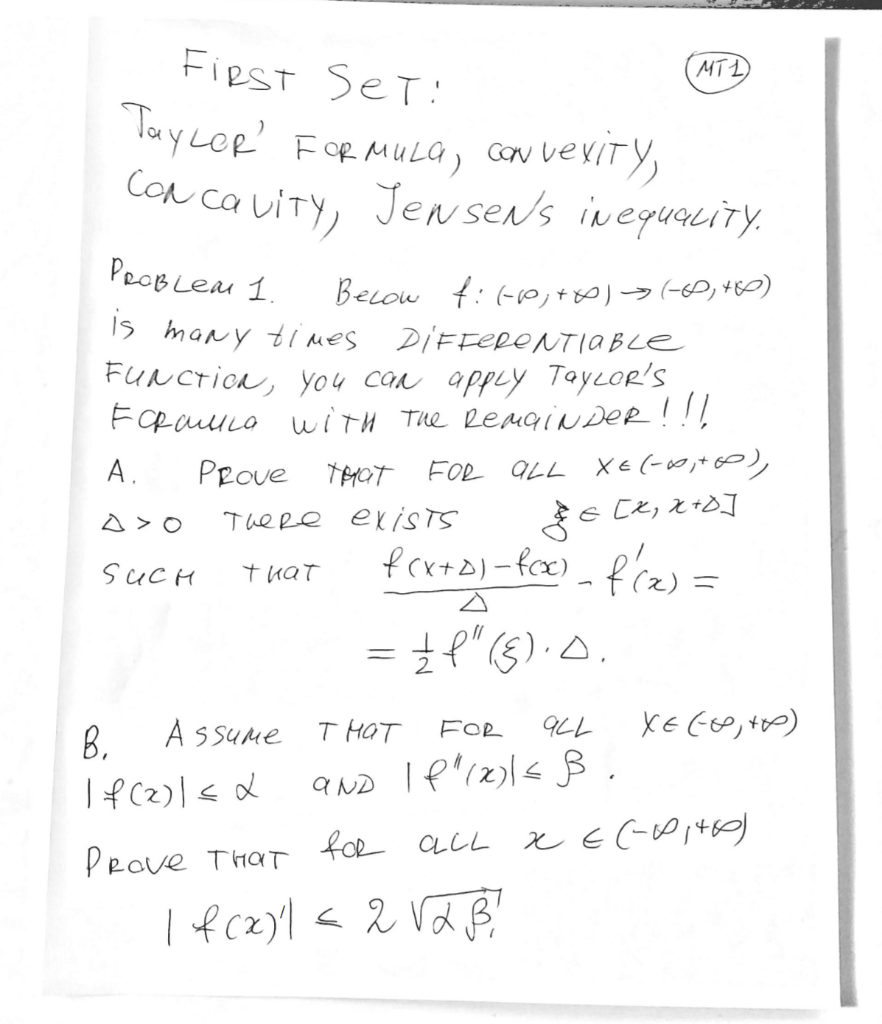 Solved MT1) FIRST Seti Taylor' FORMULA, CON , Con cavity, | Chegg.com