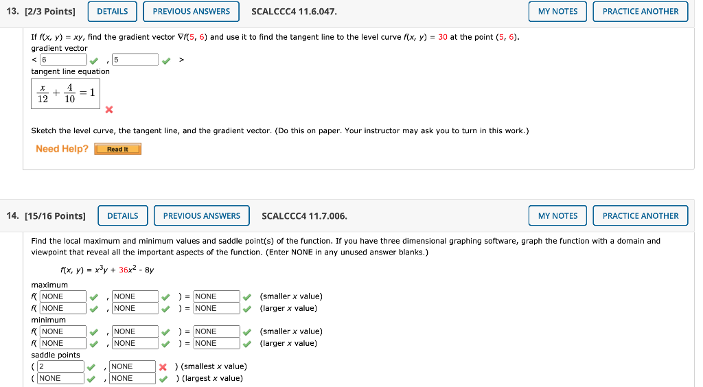 Solved 13. [2/3 Points] DETAILS PREVIOUS ANSWERS SCALCCC4 | Chegg.com