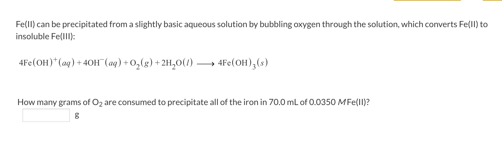 Solved Fe(II) can be precipitated from a slightly basic | Chegg.com