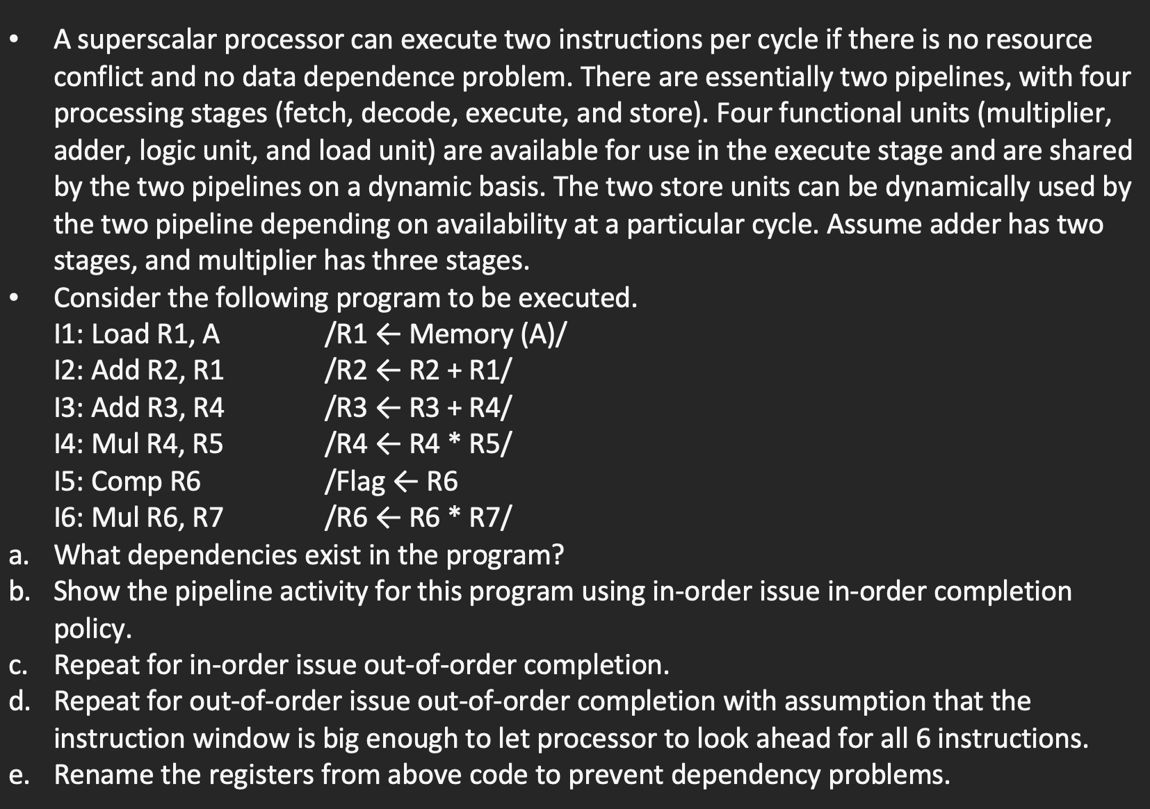 Solved A superscalar processor can execute two instructions | Chegg.com