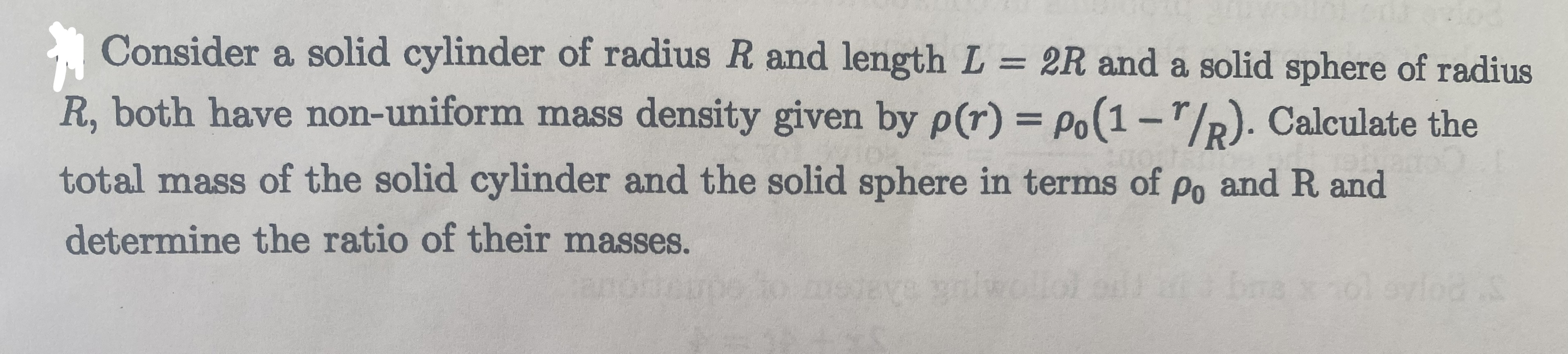 Solved Consider a solid cylinder of radius R and length L=2R | Chegg.com