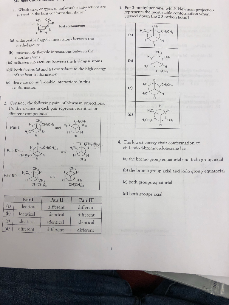 Solved Multiple C interactions are 3. For 3-methylpentane, | Chegg.com