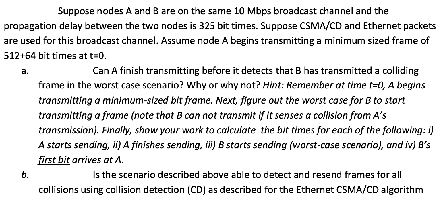 Solved Suppose nodes A and B are on the same 10Mbps | Chegg.com