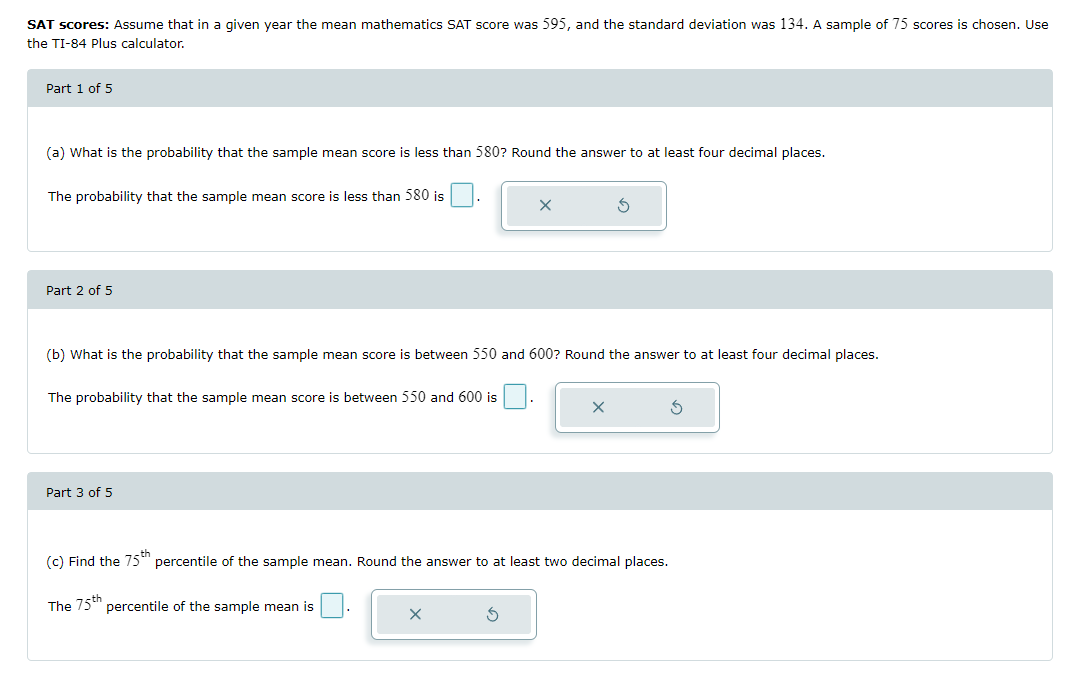 Solved SAT scores: Assume that in a given year the mean | Chegg.com