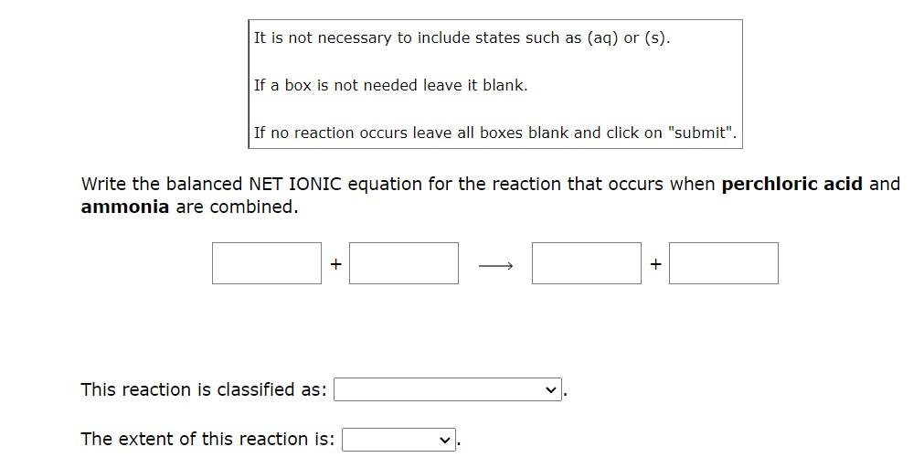 Solved ~Classification: either product or reactant | Chegg.com
