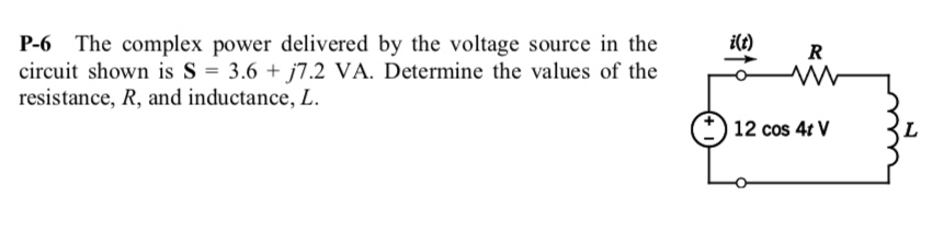 Solved P-6 The complex power delivered by the voltage source | Chegg.com