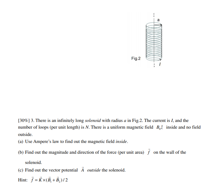 Solved a Fig. 2 [30%] 3. There is an infinitely long | Chegg.com