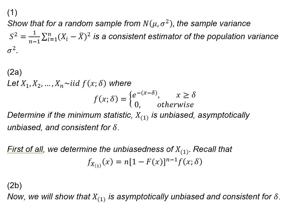 Solved (1) Show that for a random sample from N(u,), the | Chegg.com