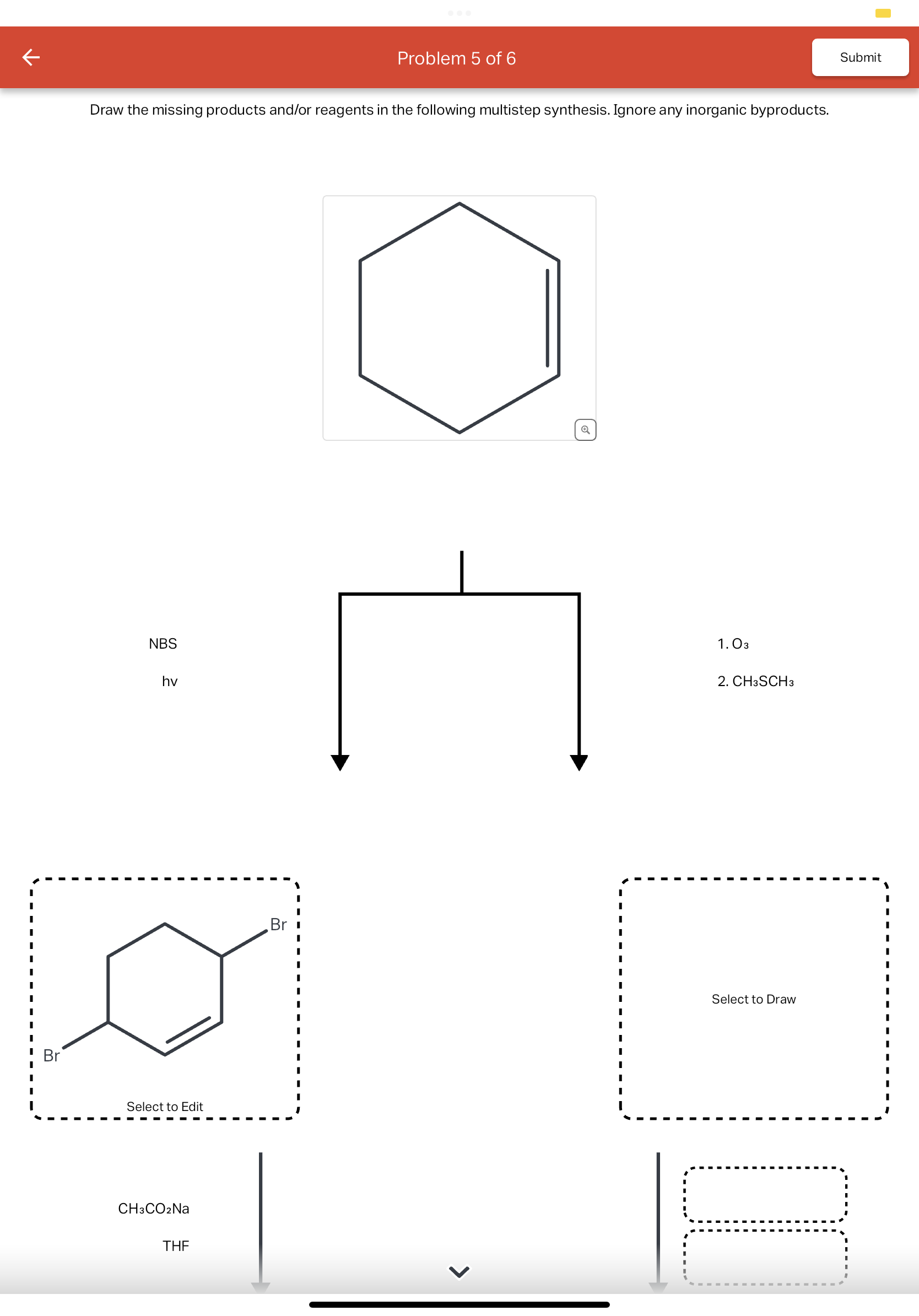 Draw the missing products and/or reagents in the | Chegg.com
