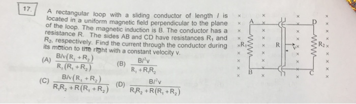 Solved A rectangular loop with a sliding conductor of length | Chegg.com