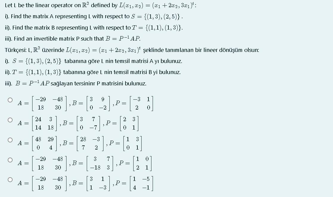 Solved Let I be the linear operator on R2 defined by | Chegg.com