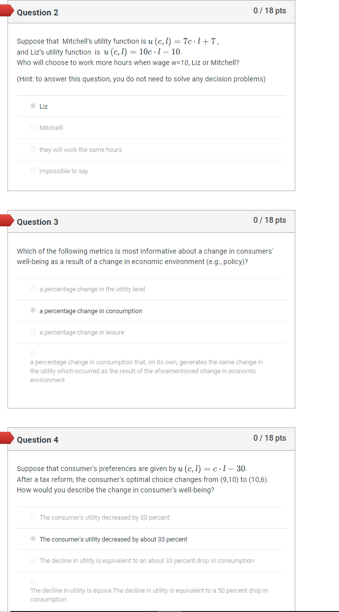 Solved Suppose that Mitchell's utility function is | Chegg.com