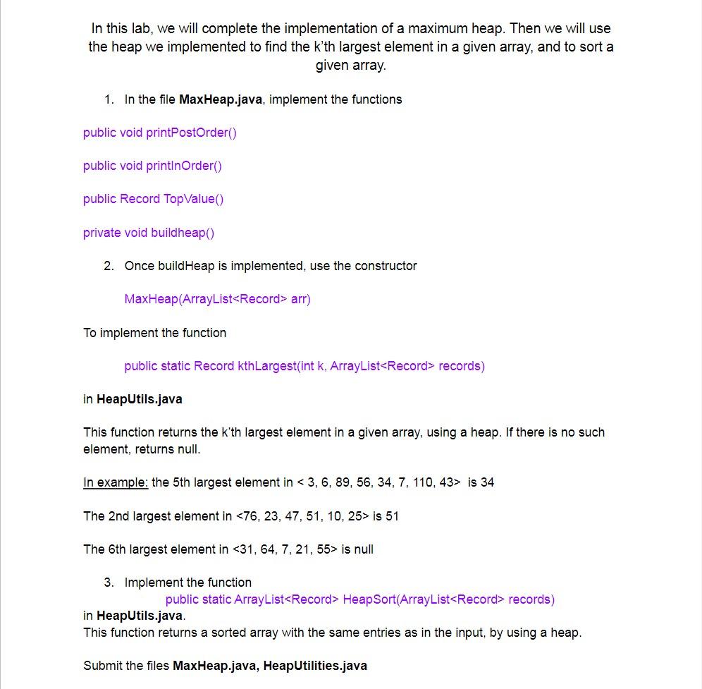 Solved In this lab, we will complete the implementation of a | Chegg.com