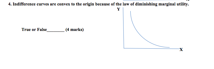 Solved 4. Indifference curves are convex to the origin | Chegg.com